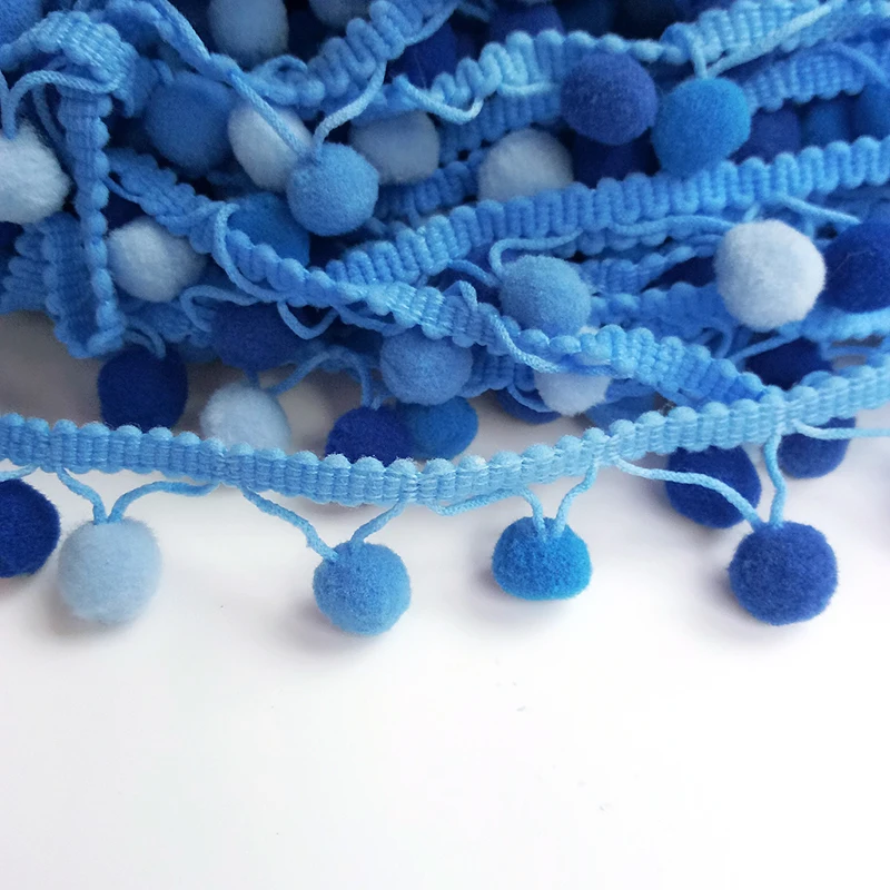 New Rainbow Pompoms Lace Pom Pom Tassel Lace Trim Balls Fringe Ribbon ...