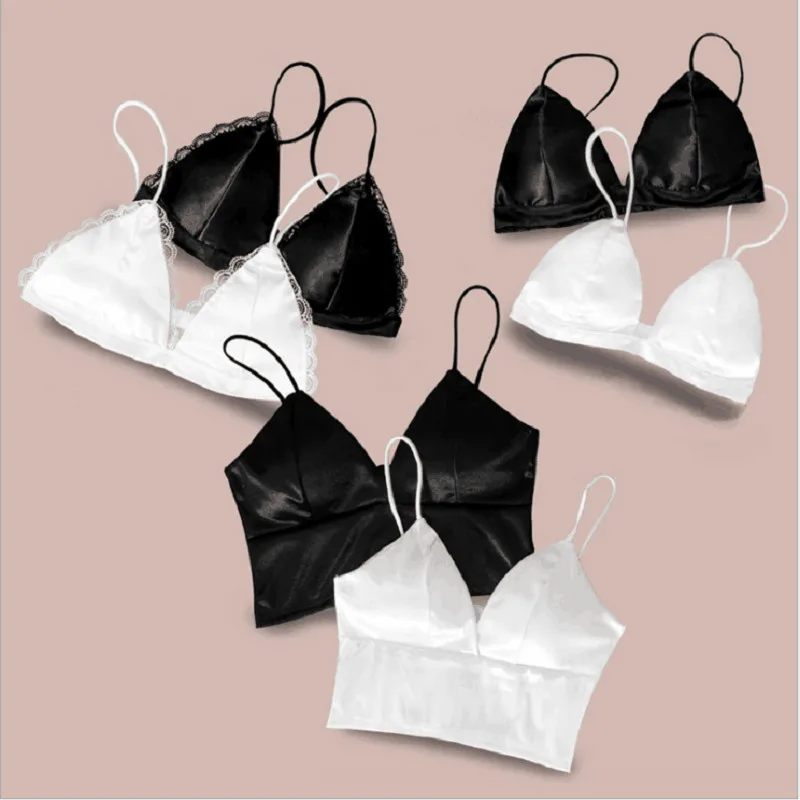 2017soft Smooth White Silk Bralette Comfortable Wireless Women Bra
