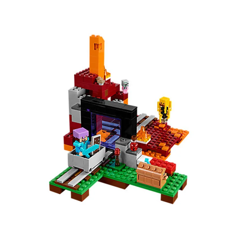 LEGOs Minecraft The Nether Portal Steve ghast minifigure Compatible ...