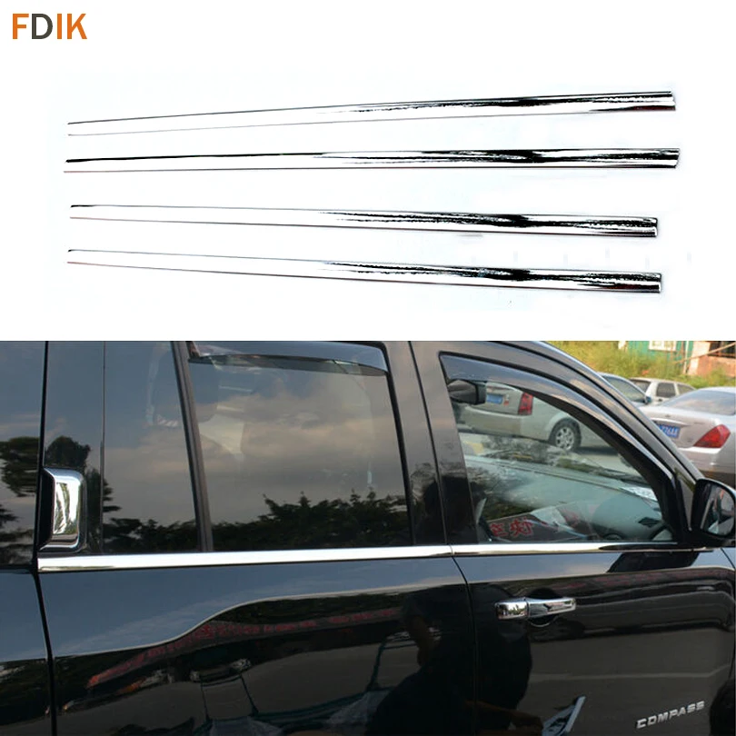 4pcs Stainless Steel Bottom Window Frame Sill Molding Trim Cover ...