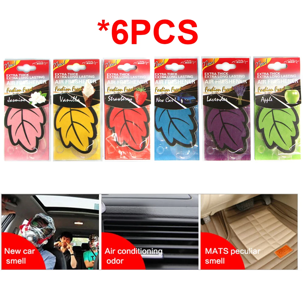 6pcs / lot Auto Shine Paper Hanging Car Air Freshener Vanilla perfumed ...