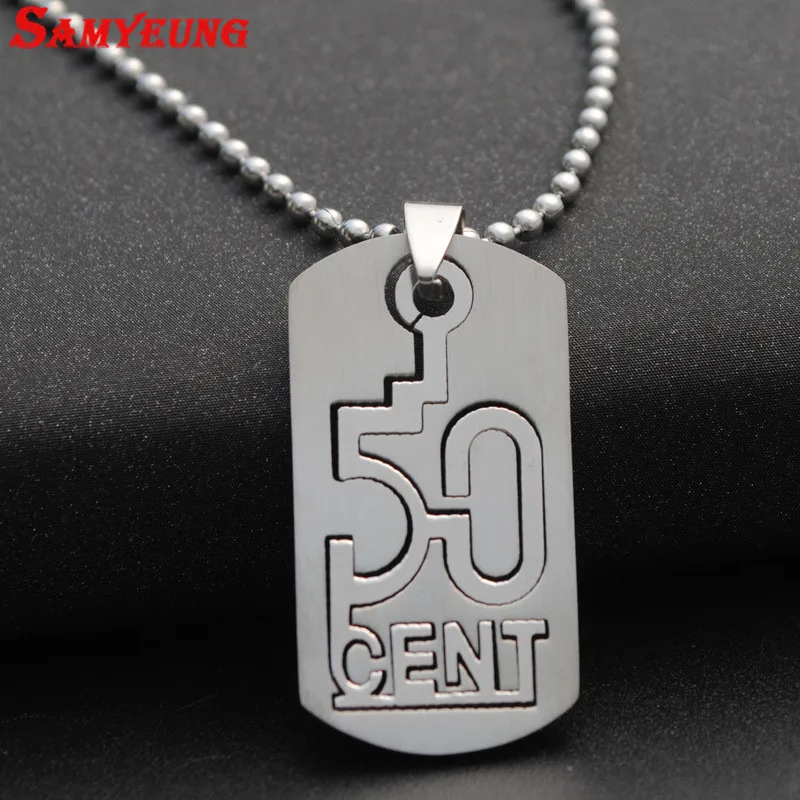 12-Styles-Steampunk-50-Cent-Necklaces-for-Men-Stainless-Steel-Necelace ...