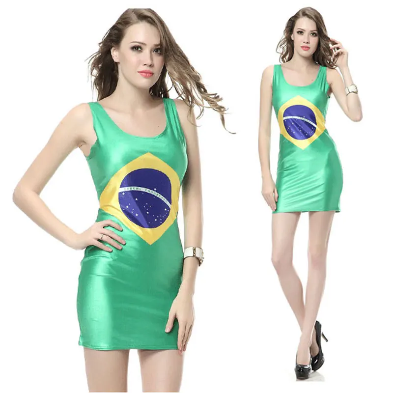 Aliexpress.com: Comprar 2015 verano mujeres vestido Brasil bandera para ...