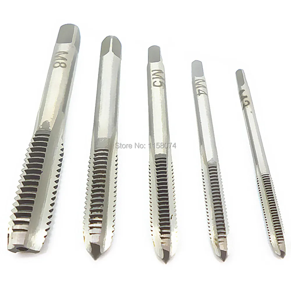 5pcs M3 M8 Hand Screw Thread Metric Plug Tap Tapping Screw Thread Dia ...