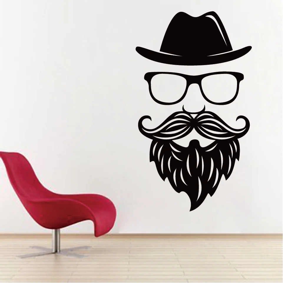Face Design Vinyl Wall Sticker Removable Face Art Wall Decal for ...