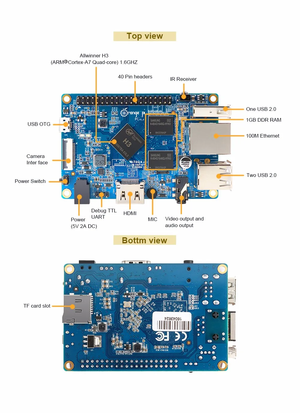 Orange Pi PC H3 in all over the Pakistn | Electronics Hub
