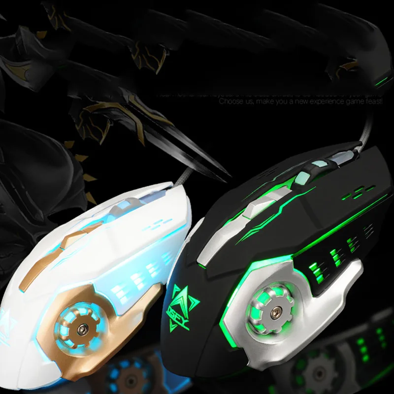 Professional 3200 DPI LED Optical Colorful Backlit Gaming Mouse USB ...