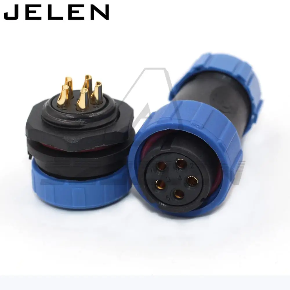 SP21 waterproof power cable wire connector 5 pin plug socket ip68 ...