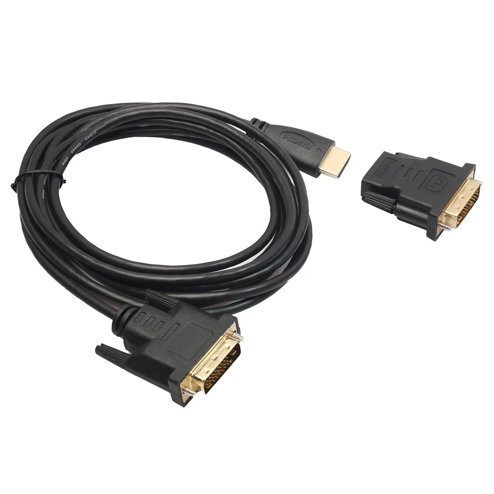 2019 Universal 1m Combo Hdmi Male To Dvi Male Cable Gold Plated Plug