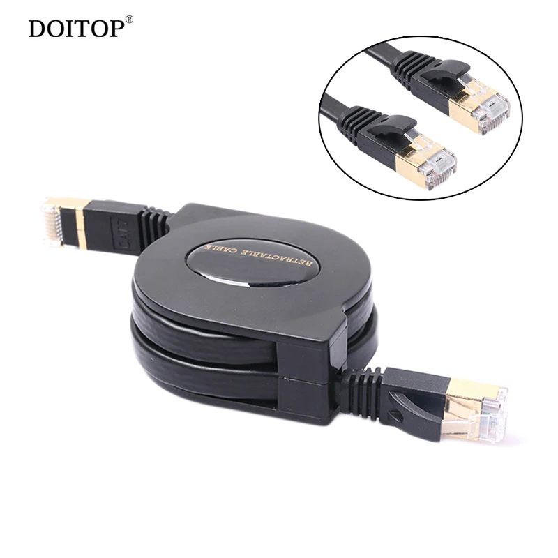 DOITOP 1.5M 10000Mbps Cat7 RJ45 Shielding Cable Gigabit Retractable ...