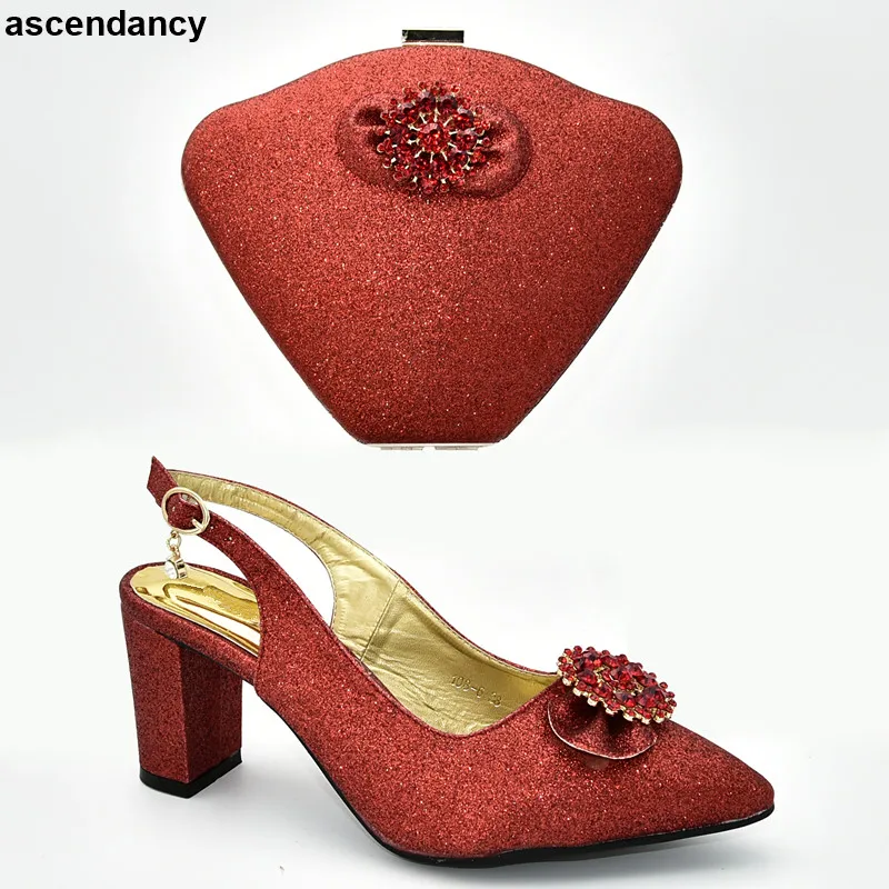 Latest Design African Shoe and Bags Women Italian Women Shoes High Heel ...