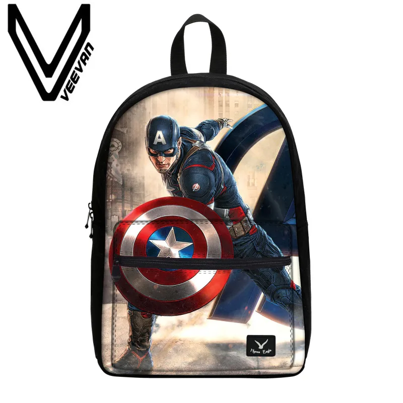 VEEVANV Captain America 3D printed backpack, canvas travel backpack ...