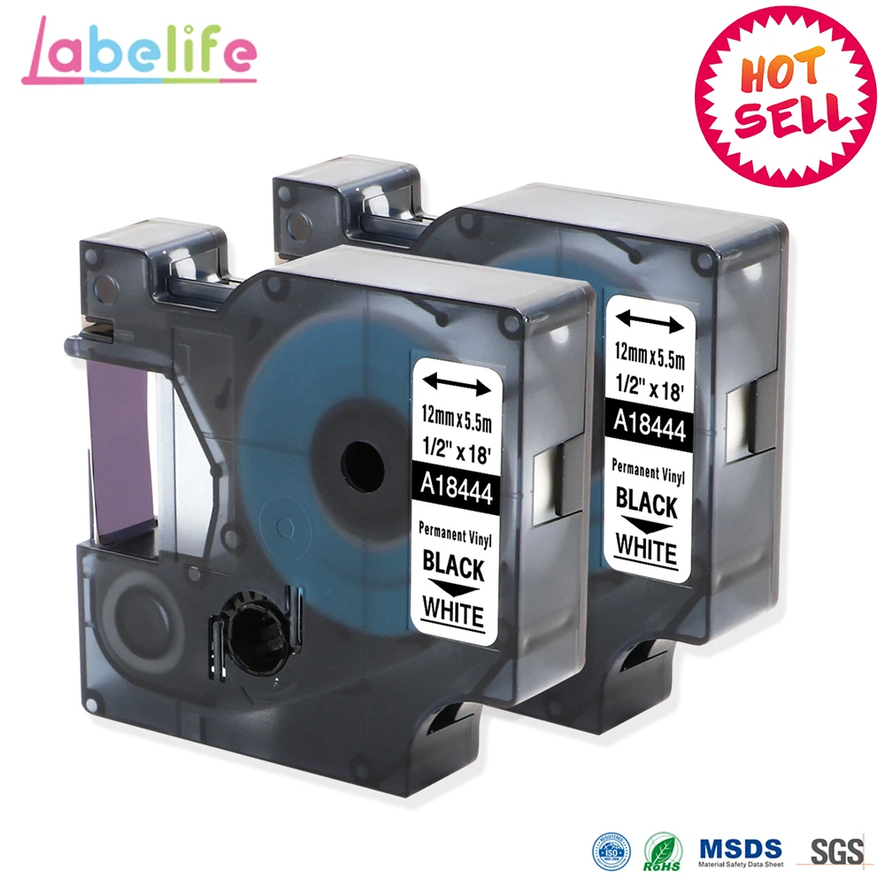 Label Making Label Tapes & Cartridges Office Equipment 8PK 1/2"x18 ...