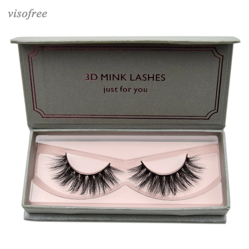 Visofree Natural Long Mink Eyelashes 1 pair 3D False Eyelashes Full ...
