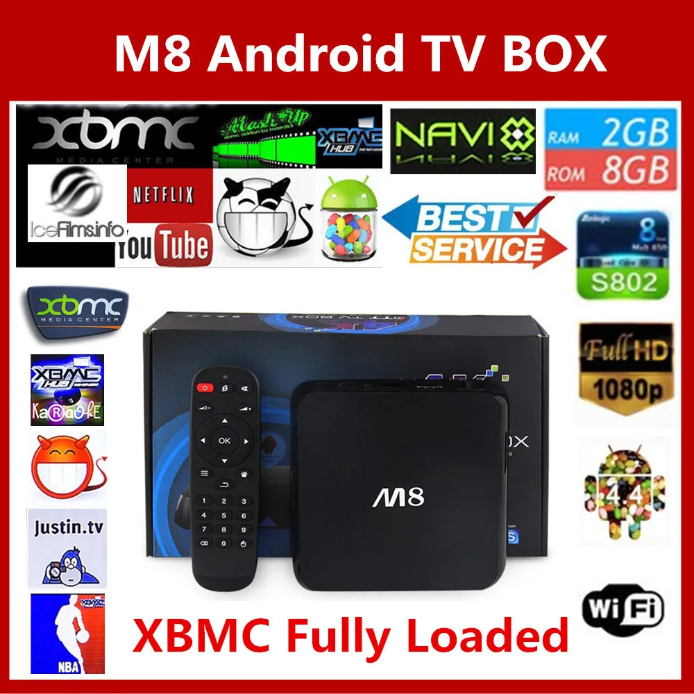M8 Android TV Box Quad Core Amlogic S802 2G/8G GPU Mali450 4K XBMC ...