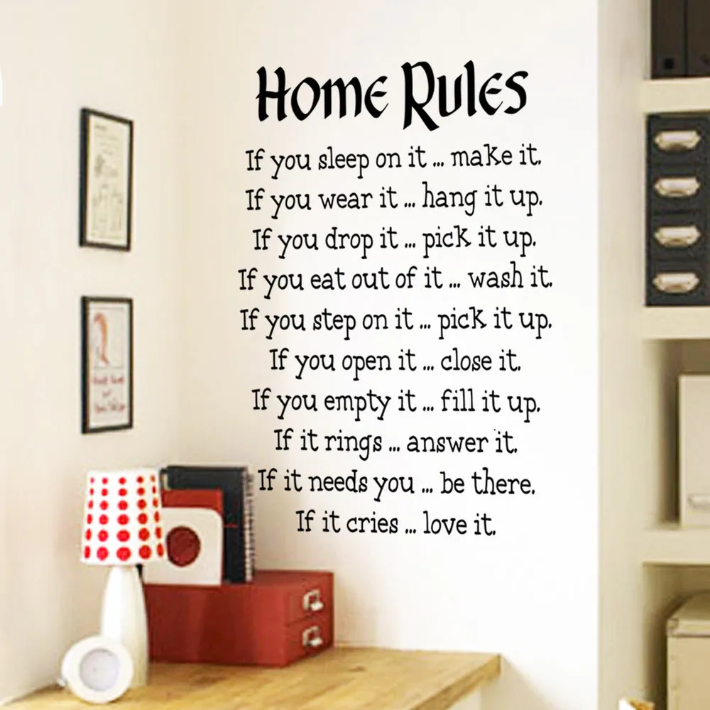 New Large Home Rules Living Room Bedroom Decoration Wall Stickers New Large Home Rules Living Room Bedroom Decoration Wall Stickers