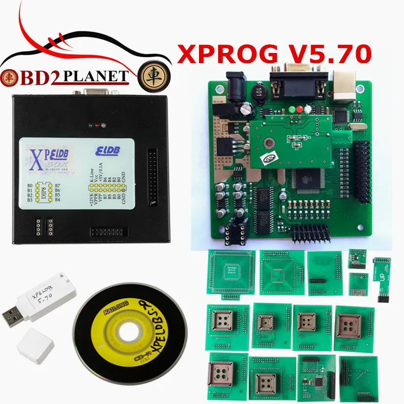 2017 recién llegado de xprog V5.70 última versión XPROG M V5.70 xprog caja de metal negro ECU ...