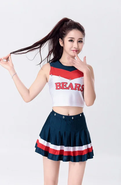 Eurocup Cheerleader Bare Midriff Dance Costumes Sexy Ball Girls School