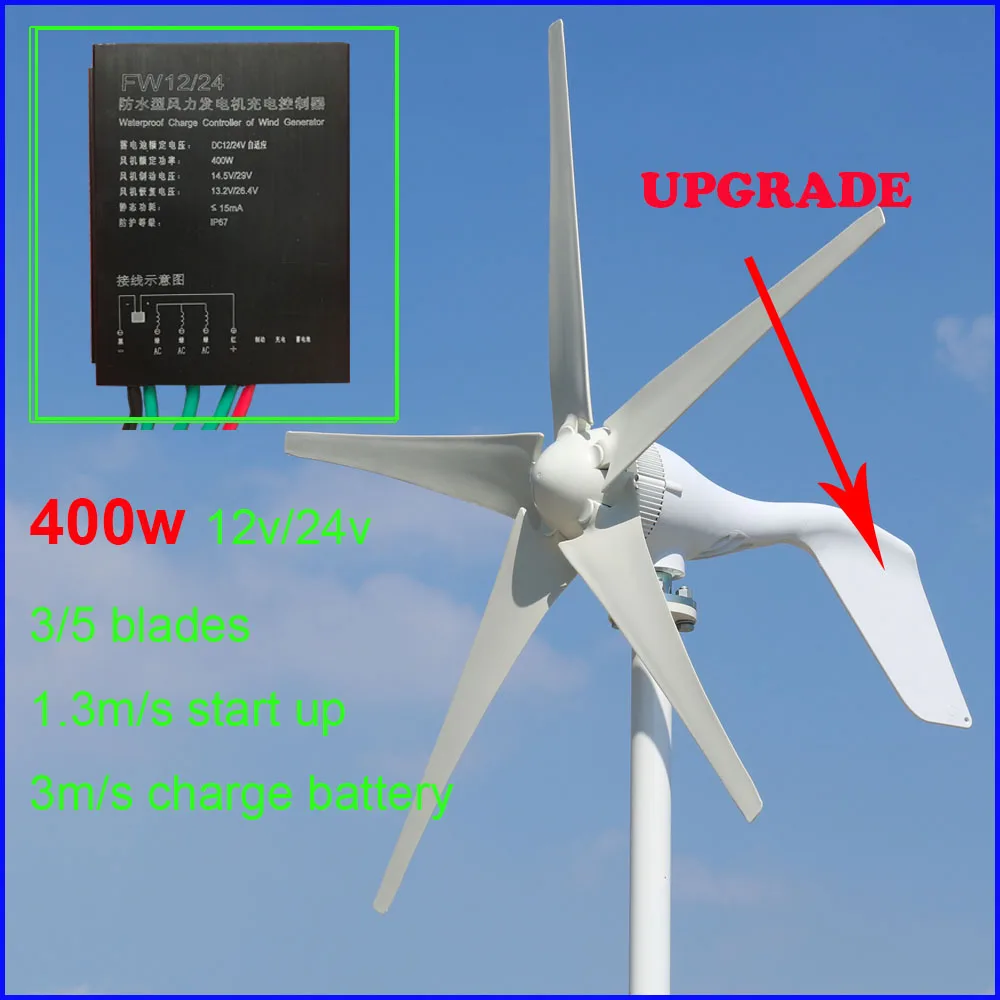 FLTXNY 400w Wind Turbine Generator Three Phase Ac 12v 24v 48v Wind ...