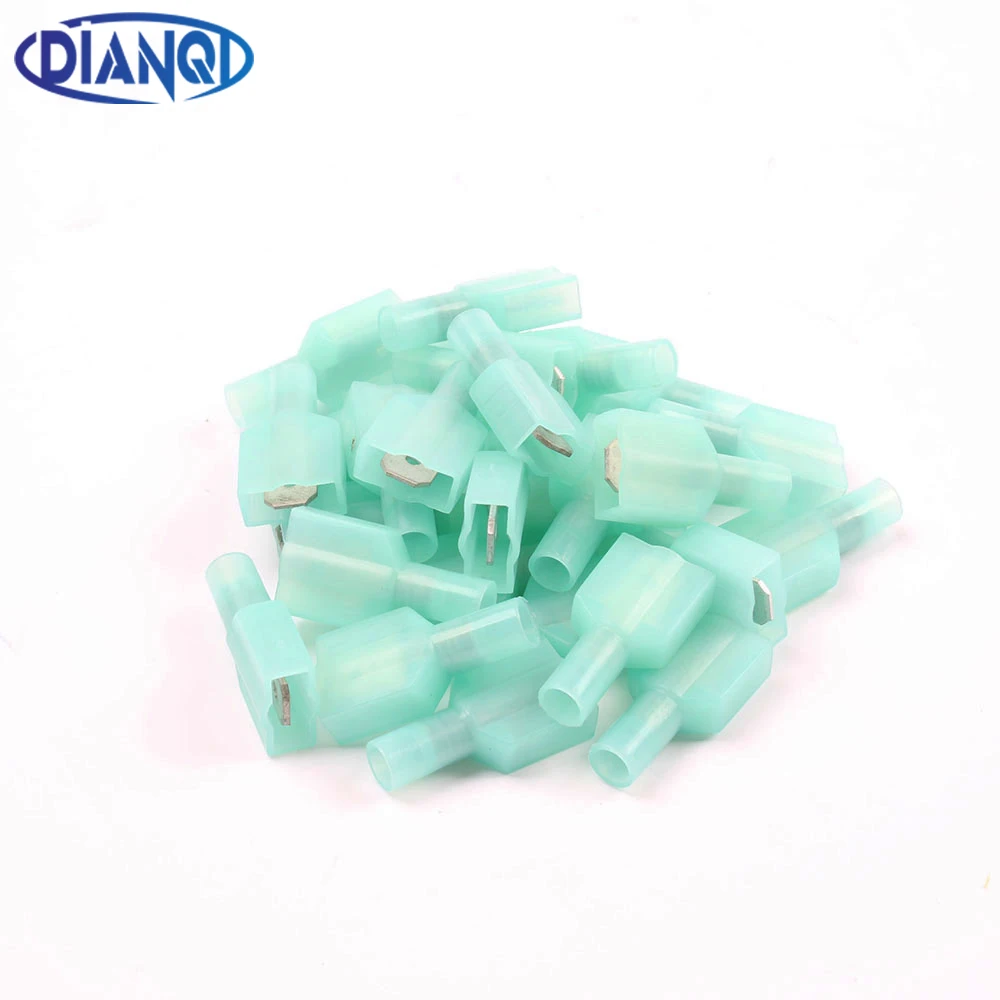 MDFNY2 250 MDFNY2.5 250 나일론 황동 남성 절연 스페이드 조인트 케이블 와이어 커넥터 100PCS 1.5 2 ...