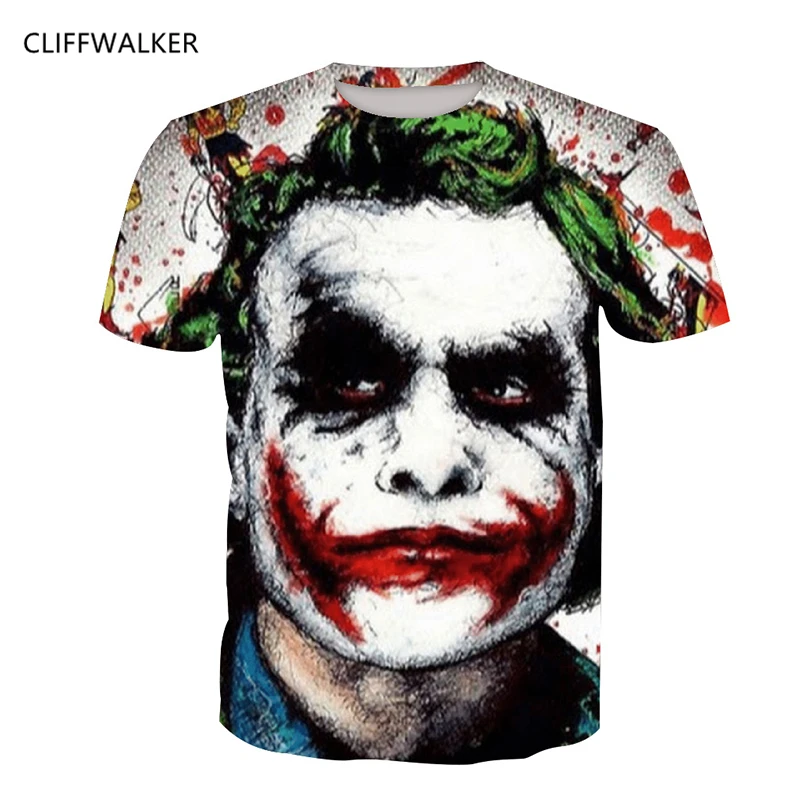 New 3D Printed Dark Knight Funny T Shirts Joker Face For Men's Summer ...