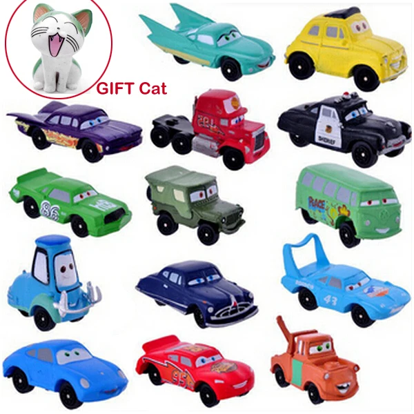 (14 Pieces/set) + 1 Toy Cat Pixar Cars 2 Figures Modle Full Set Toys ...