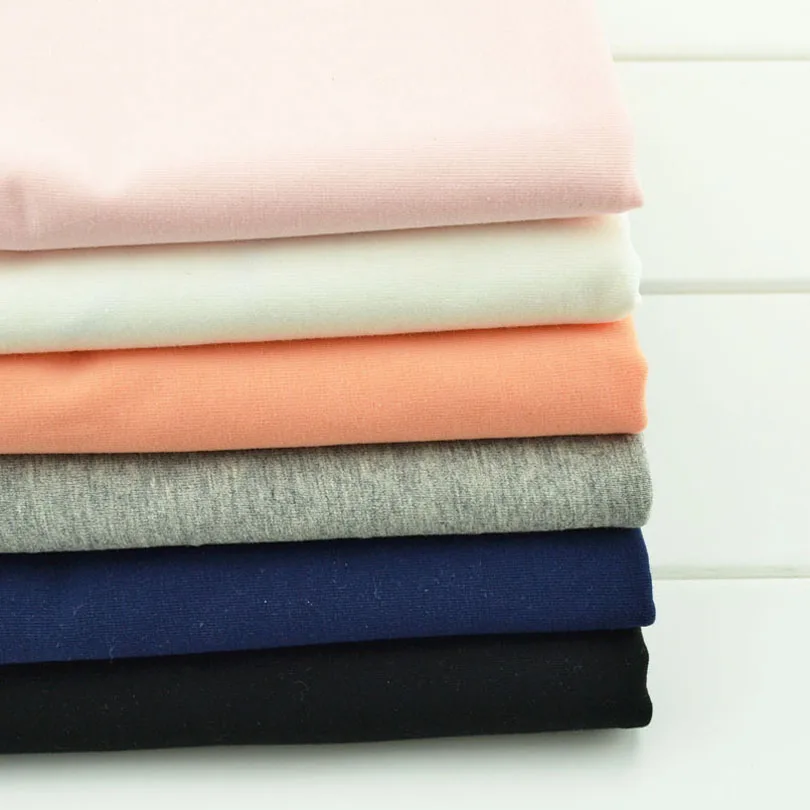 1.65M * 0.9M DIY multicolor cotton knit fabric high elastic solid color ...