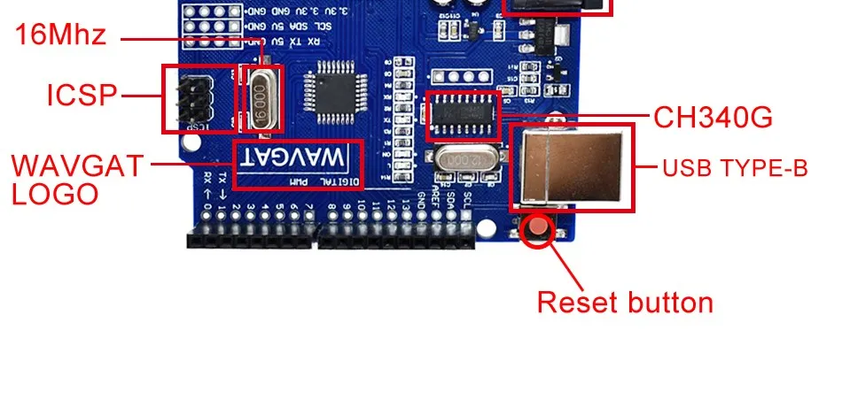 Wavgat High Quality One Set Uno R3 (ch340g) Mega328p For Arduino Uno R3 ...