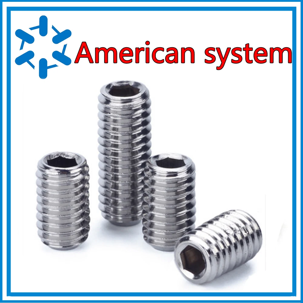 20pcs/lot 10# 32*L stainless steel UNC Concave set screw Flat head ...