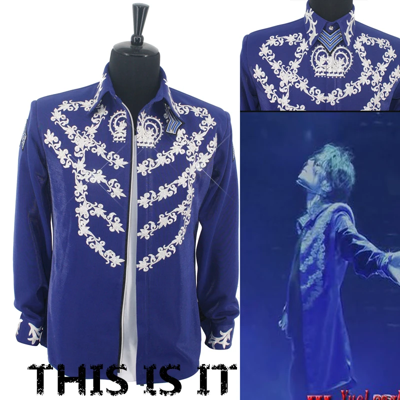 Rare MJ Michael Jackson This is it Blue 50TH BIRTHDAY Printing Crystal ...