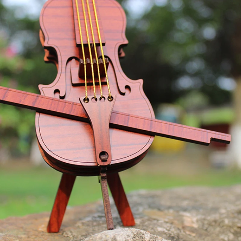 WHISM Mini Violin Miniature Wooden Musical Instruments Collection ...