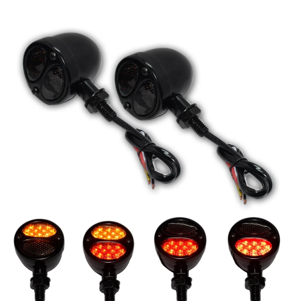 Motorcycle 3 in 1 LED Turn Signals w/ Brake Tail Light Blinkers Turn ...
