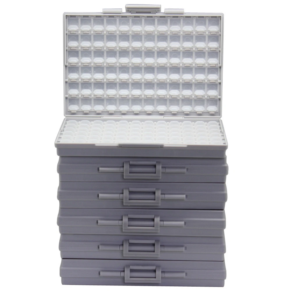 AideTek 6 SMT SMD resistor capacitor storage box Organizer 1206 0603 ...