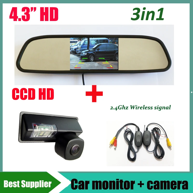 car monitor +2.4G wireless CCD car reverse rear view camera for Nissan ...