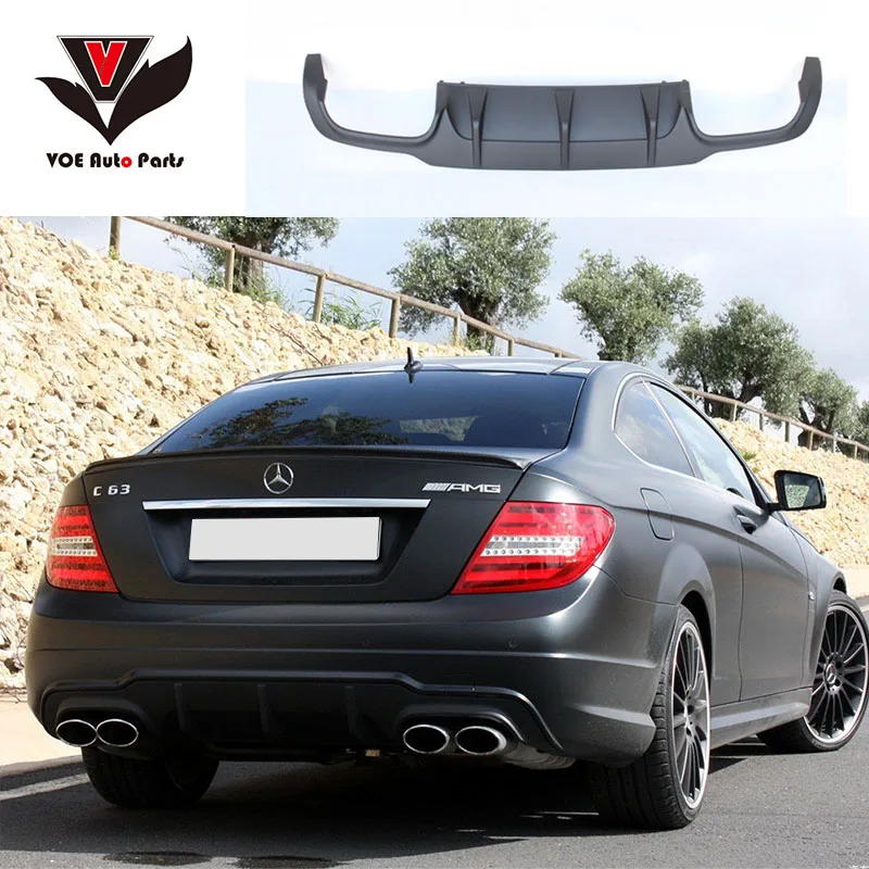 W204 C63 AMG Style PP Plastic Material Rear Bumper Diffuser for 2012 ...