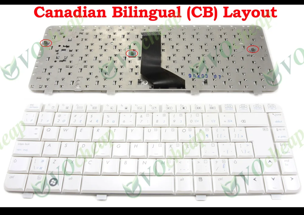 New Laptop keyboard for HP Pavilion dv4 dv4 2000 White CB Canadian ...