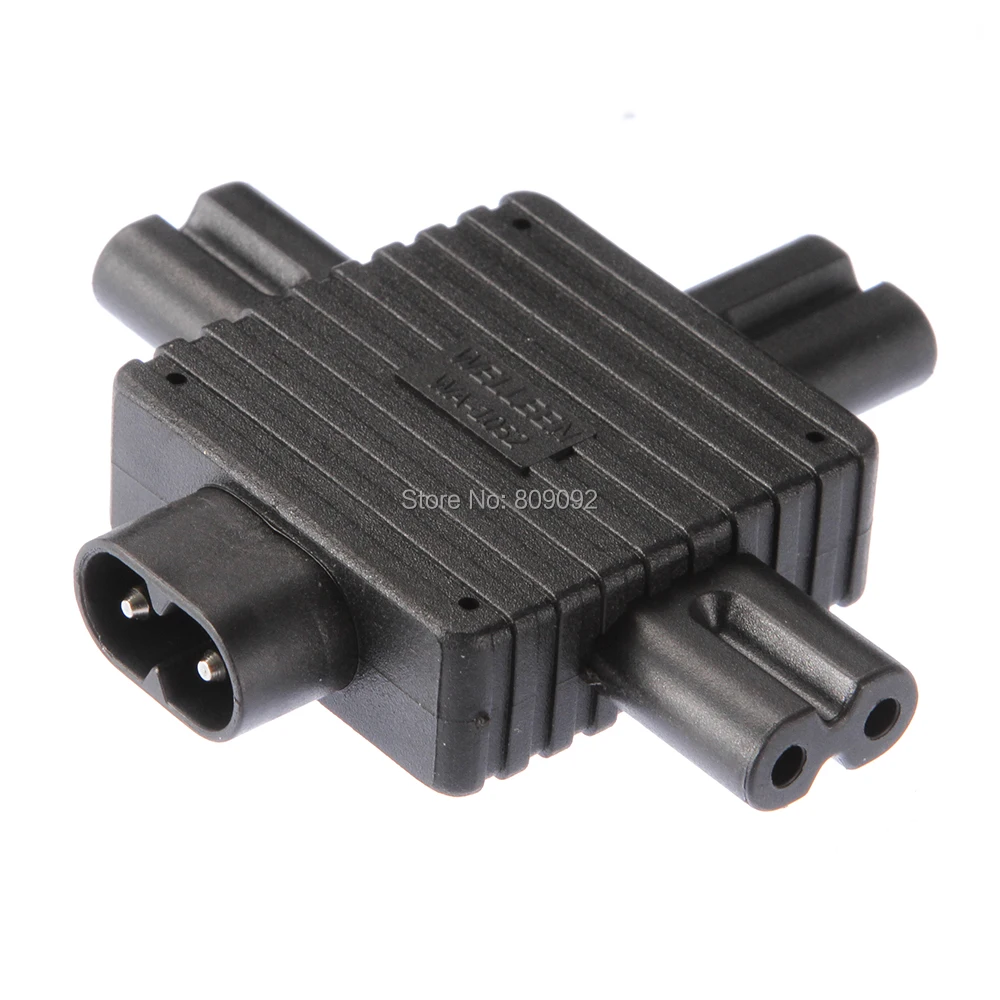 IEC320 Figure 8 C8 2 pin Male to 3x Female C7 Splitter Power Adapter ...