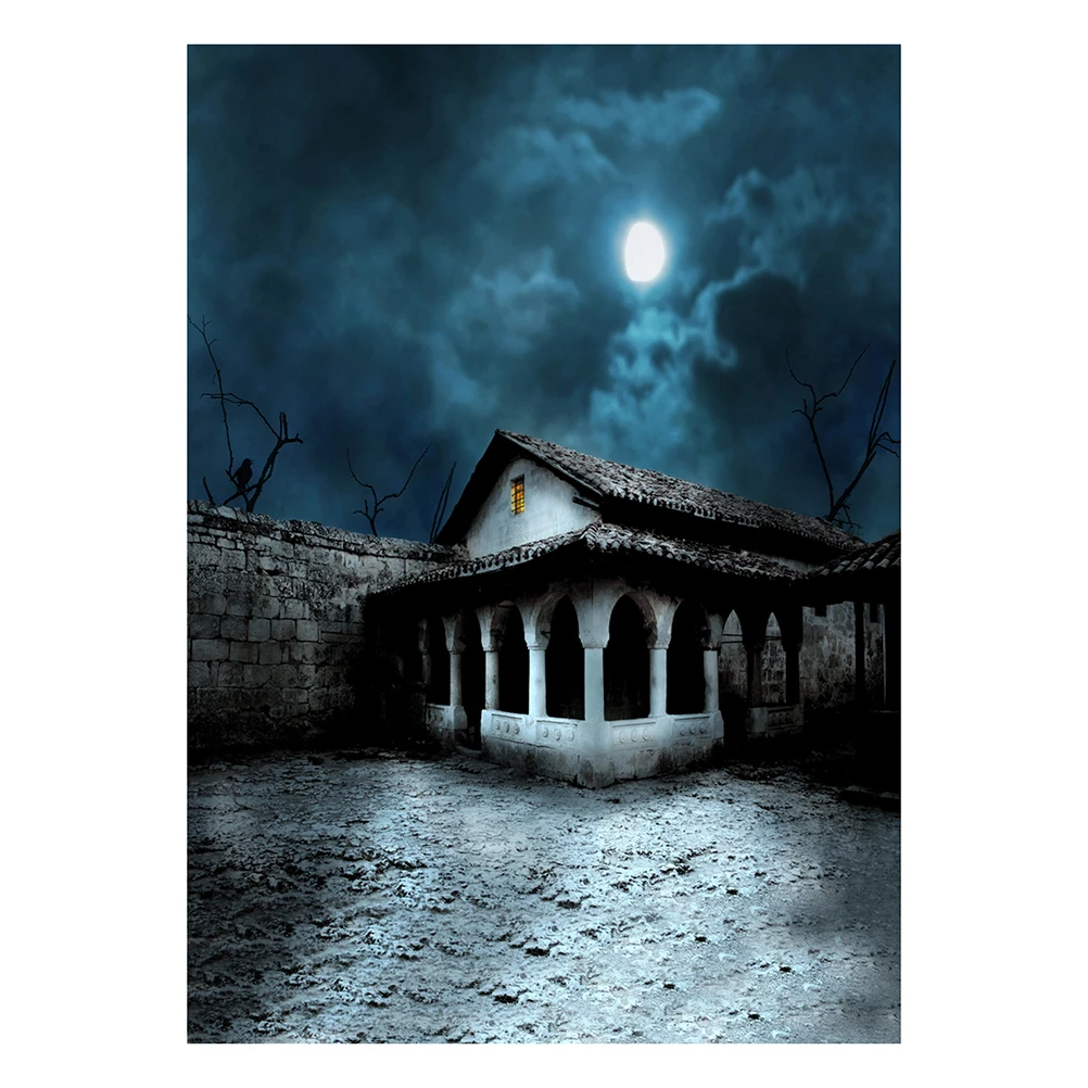 1pc 90*150cm 3D Realistic Halloween Backdrop Haunted Spooky Horror ...