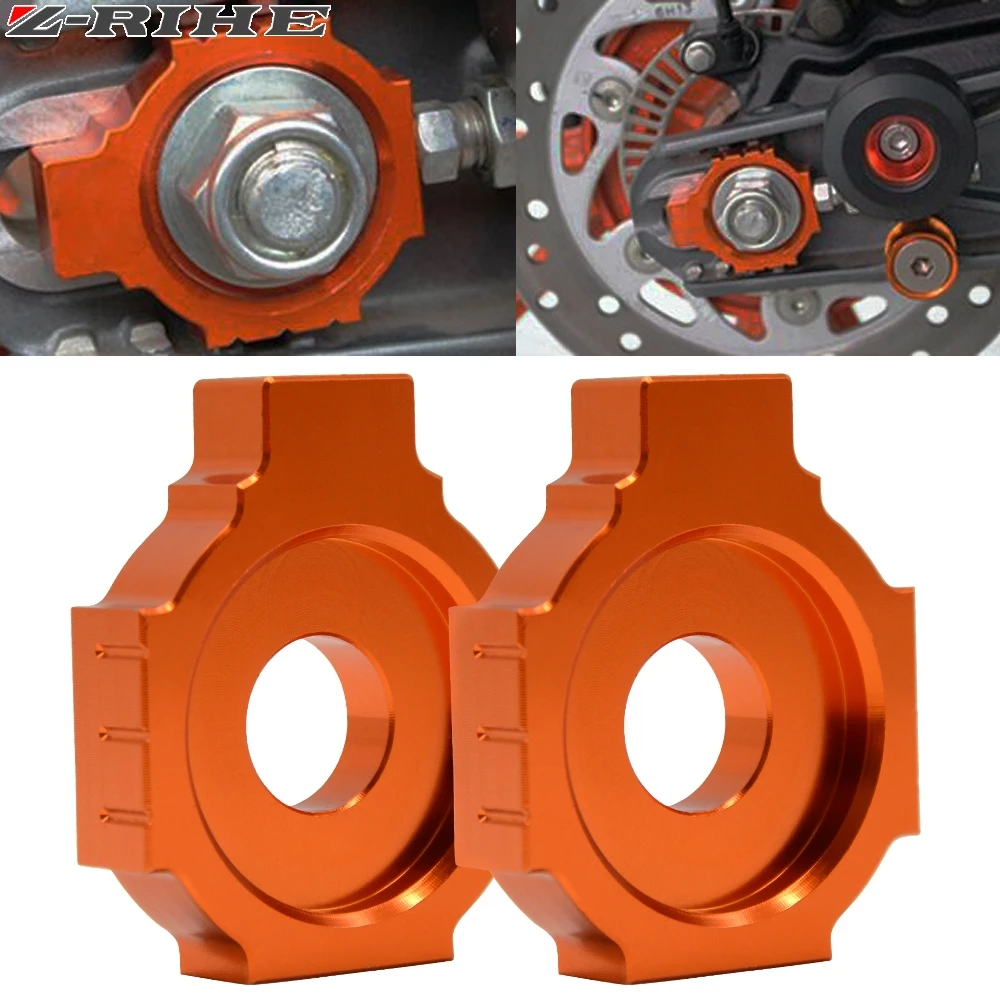 FOR Motorcycle CNC Rear Axle Blocks Chain Adjuster For RC 125 200 390 ...