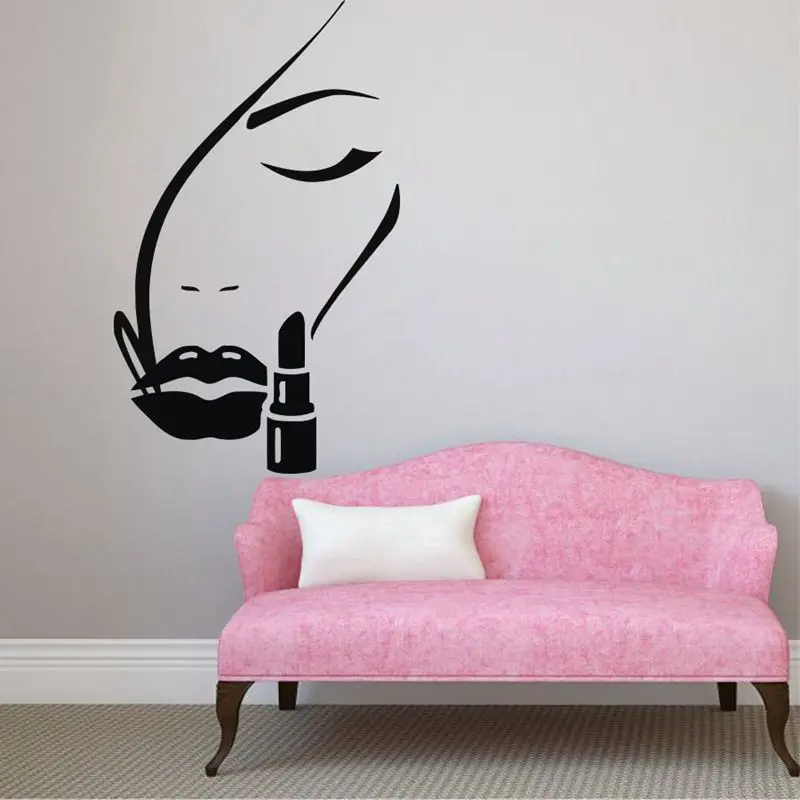 Salon Sticker Woman Barber Hair Beauty Spa Decal Posters Vinyl Wall Art ...