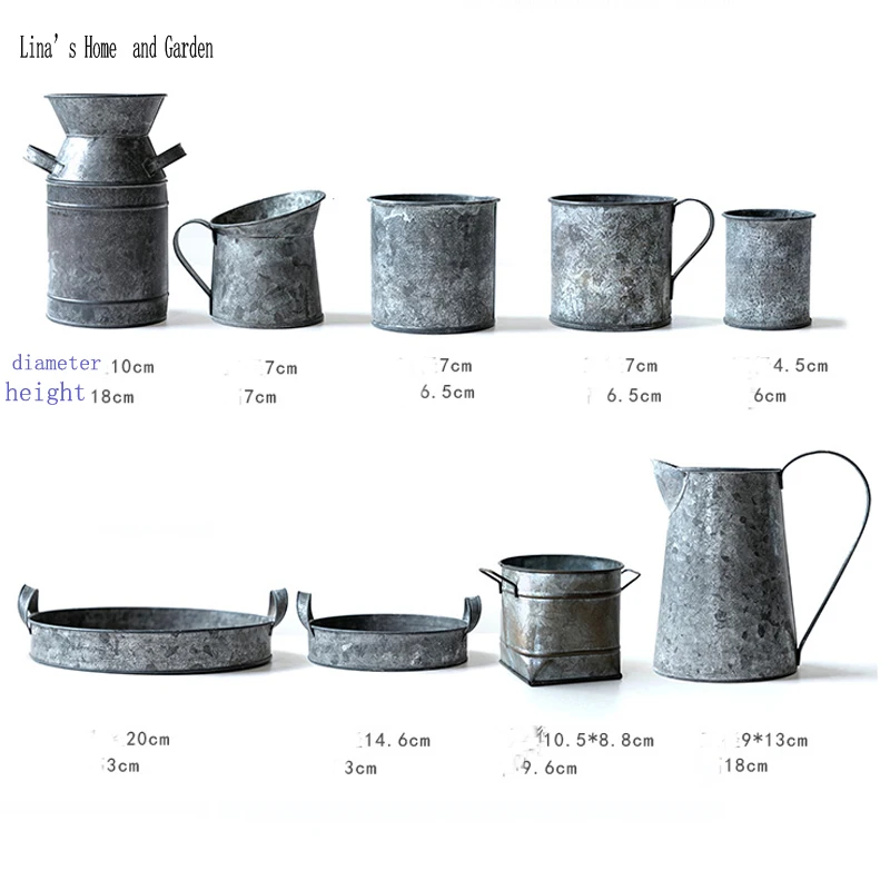 handmade antique galvaninzed zinc kitchen storage bins set - buy at the ...