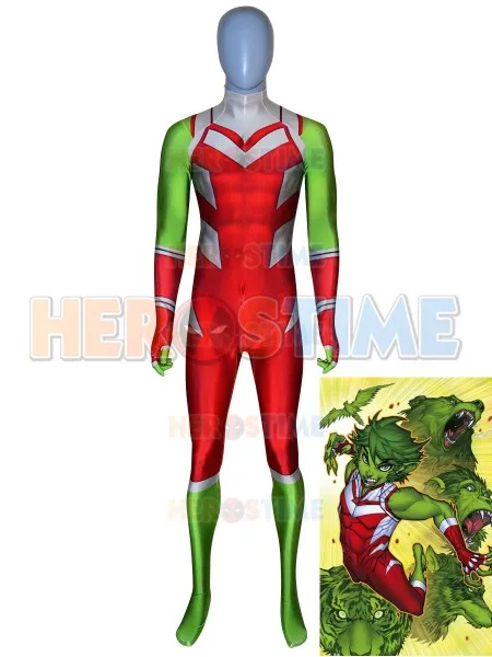 High Quality Beast Boy Cosplay Costume 3d Print Spandex Zentai Bodysuit ...