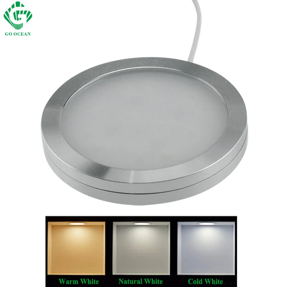 GO OCEAN LED Under Cabinet Lights LED Cuisine 12V Round Counter Puck ...