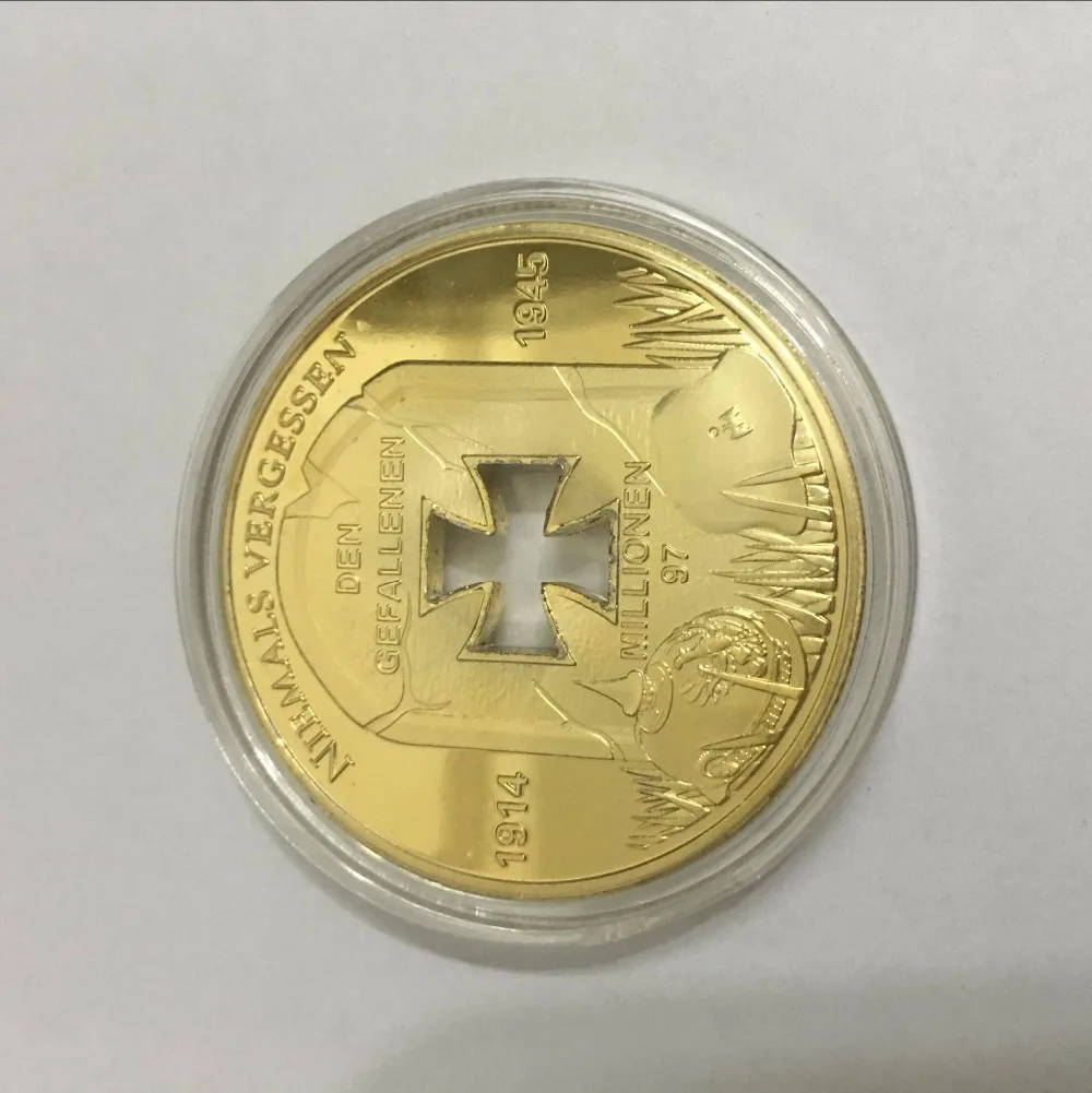 50pcs WWI&WWII Kameraden coin 1914 1945 German gold clad coin|coin ...