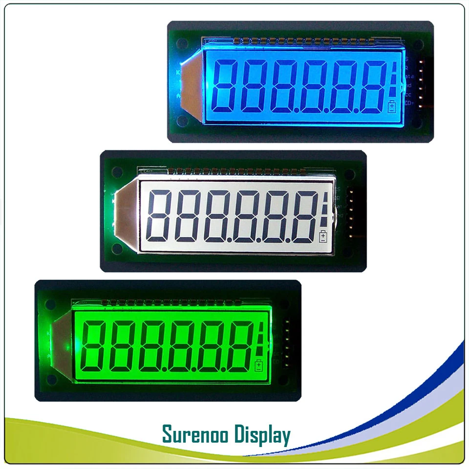 6-digit "8 8 8.8.8.8" 7 Segment Digital 5v Lcd Module Display Screen ...