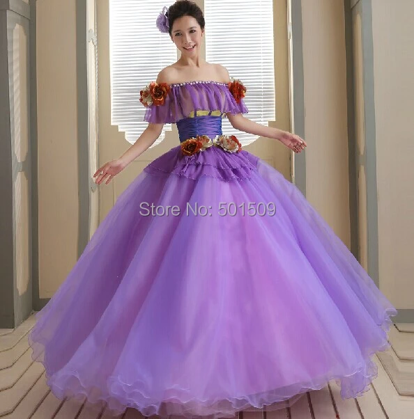 Purple Medieval Princess Dresses