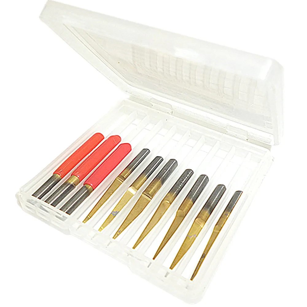 10pcs Carbide Pcb Engraving Bit Cnc Router Tool 10 Degree 0.2mm ...