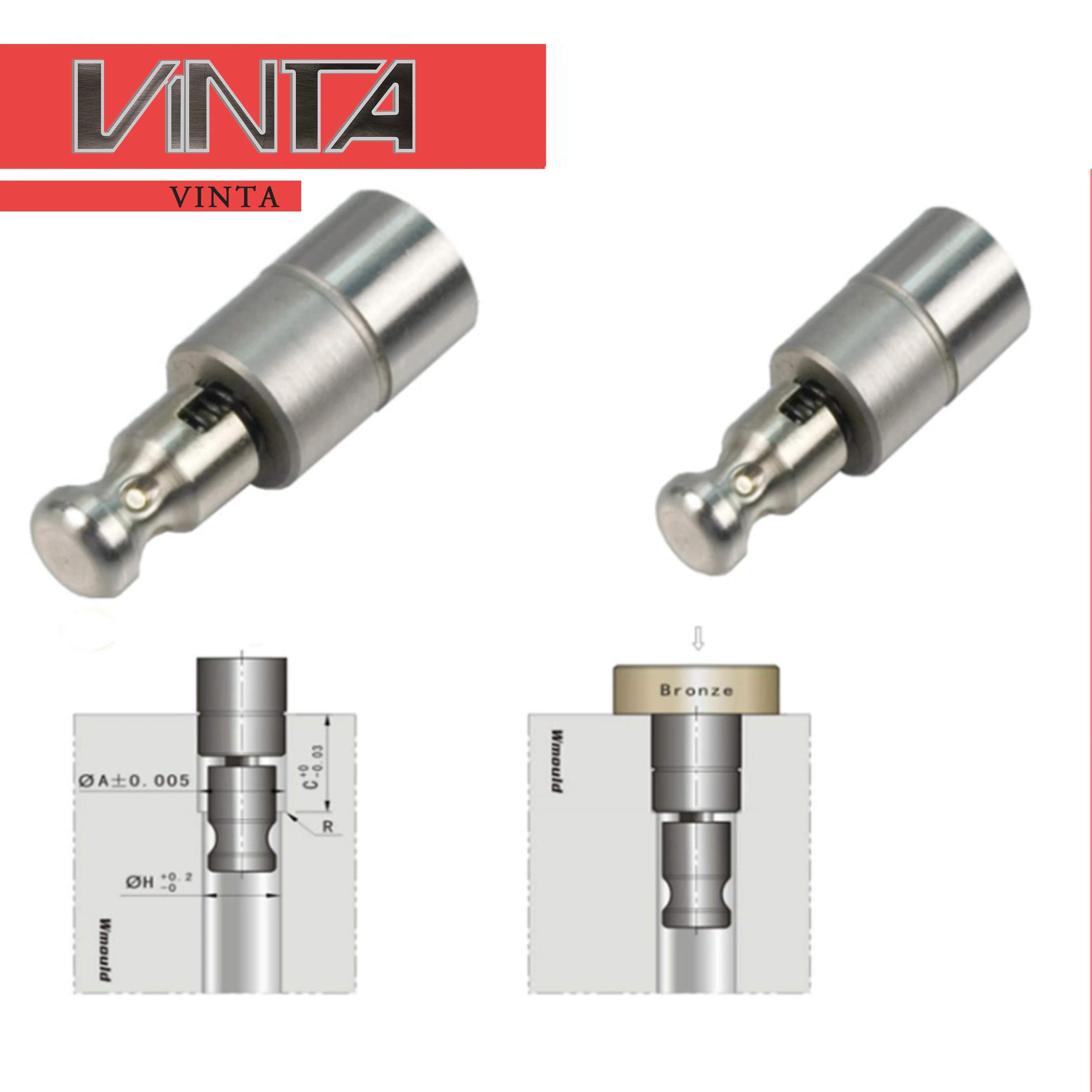 Pin eyector de aire de acero inoxidable CNC, boquilla de aire de émbolo ...