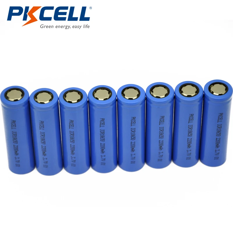 8Pcs PKCELL 3.7V 2200mAh ICR 18650 Li ion Rechargeable Batteries 18650 Lithium Battery Bateria ...