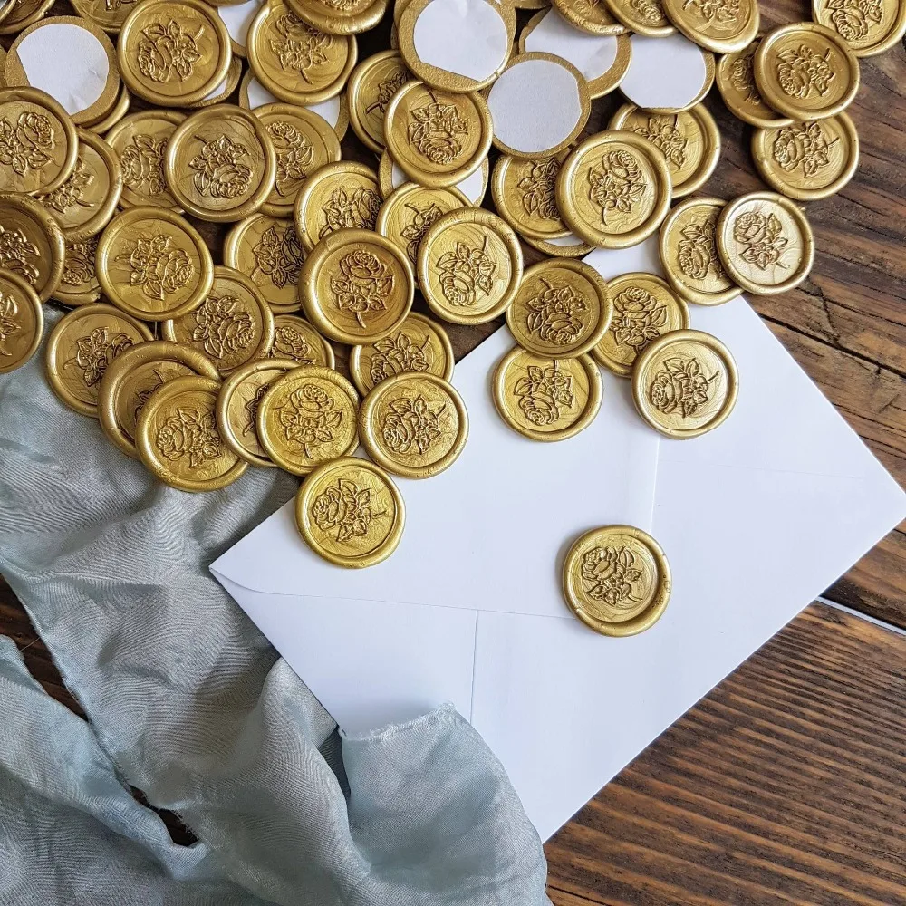 Scrapbooking Craft Supplies & Tools Floral Wedding Invitation Seal Peel ...